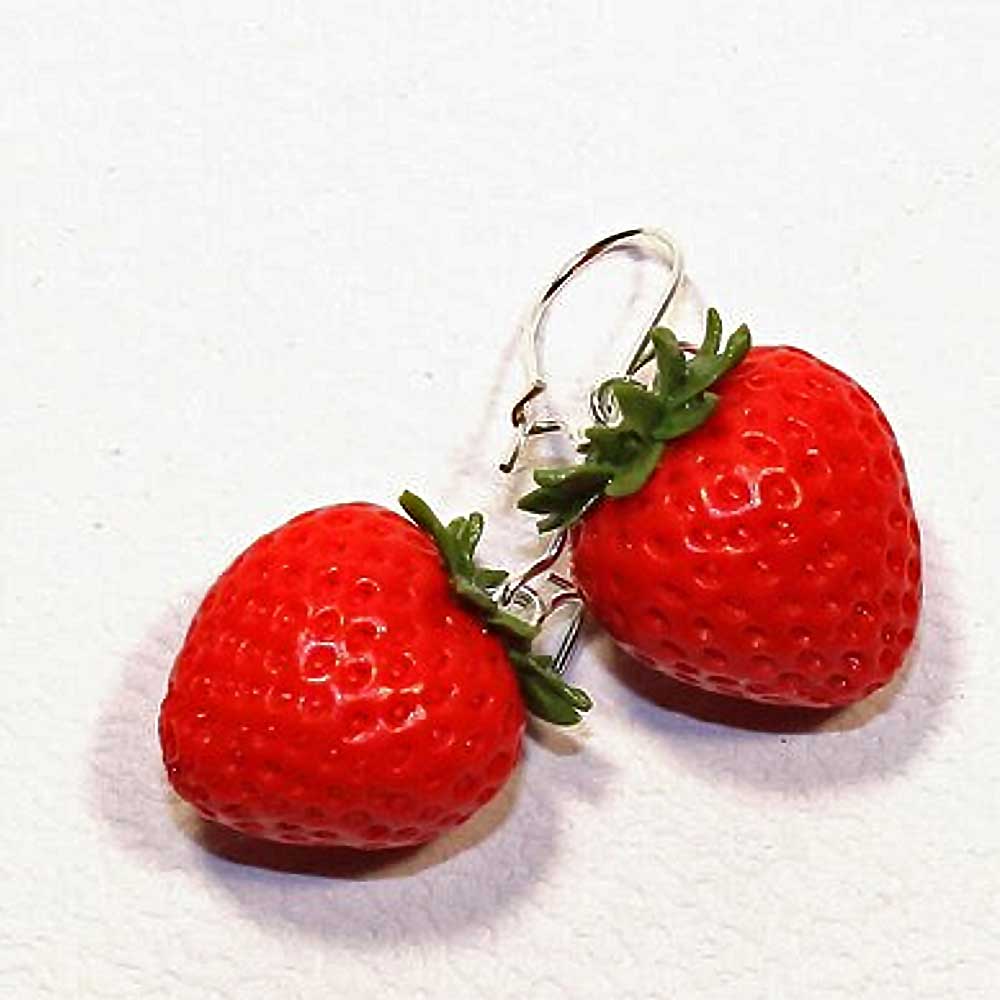 Juicy Treats Strawberry Earrings Polymer Clay