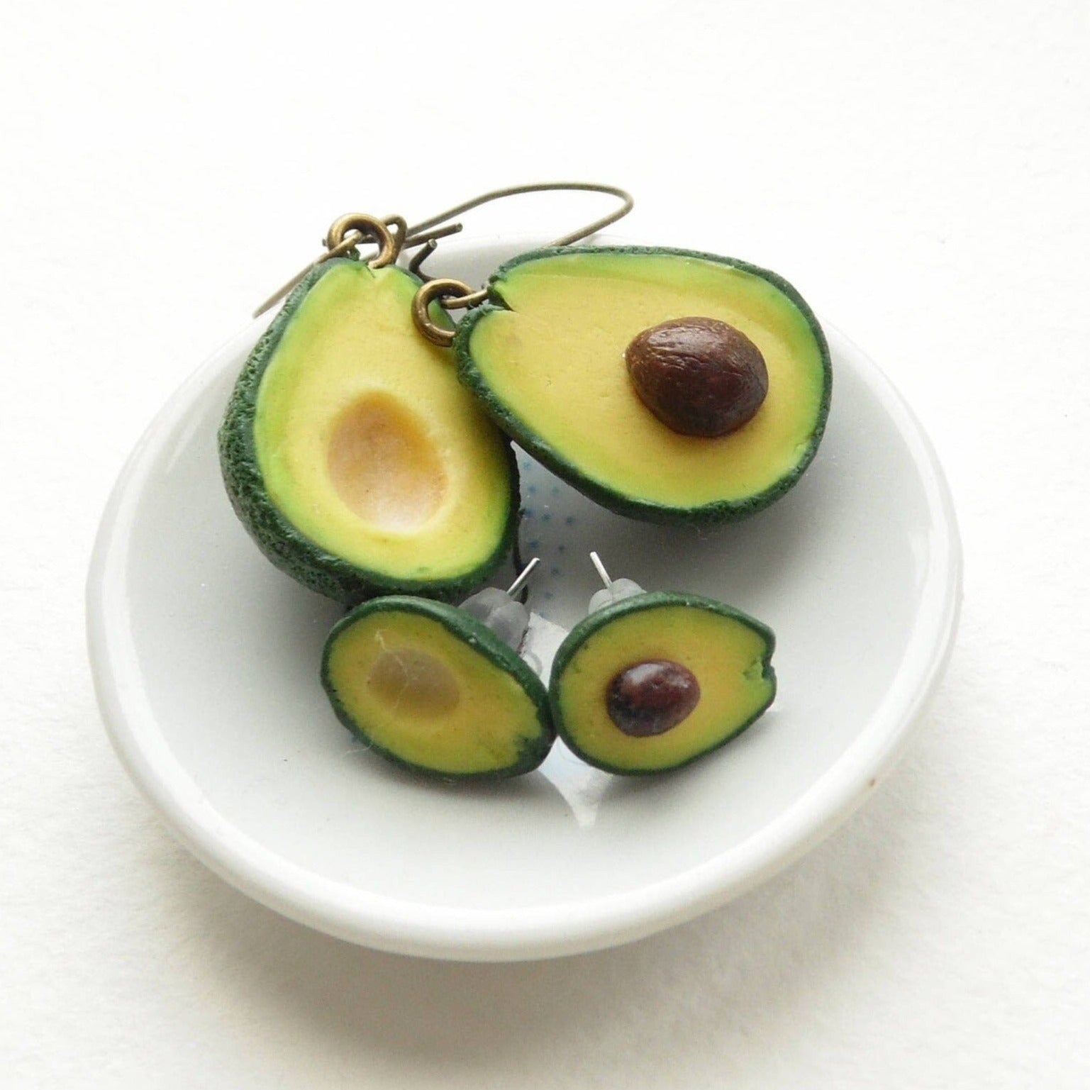 Avocado clay earrings store